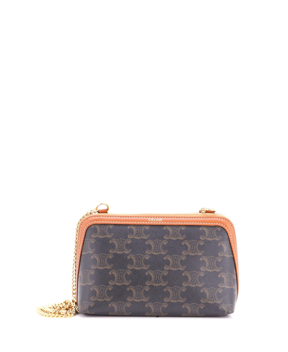 Click here for Pre-Owned Celine Zip Around Chain Clutch Triomphe... prices