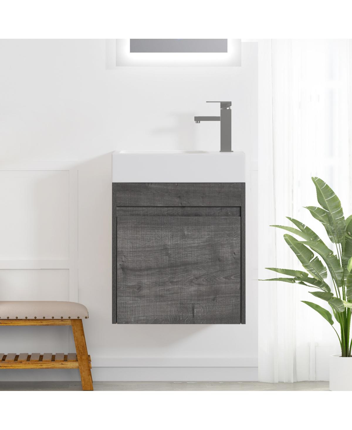 Click here for Sillysis 18 Wall Mounted Bathroom Vanity with Resi... prices