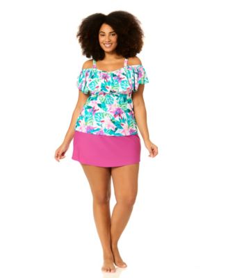 Click here for Raisins Curve Plus Size Tortuga Tankini Skirt prices