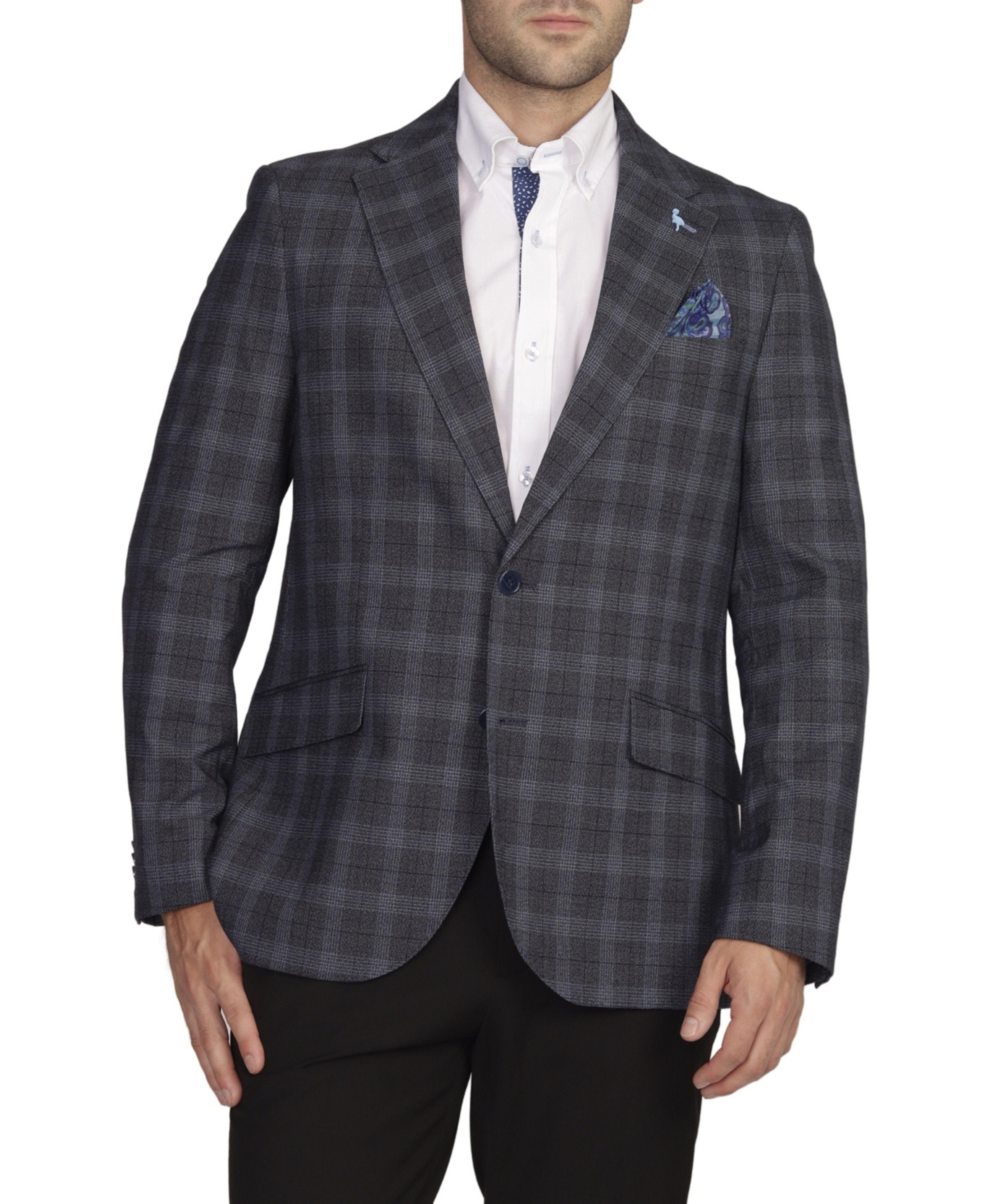 Click here for Tailorbyrd Mens Glen Plaid Sportcoat - Charcoal prices
