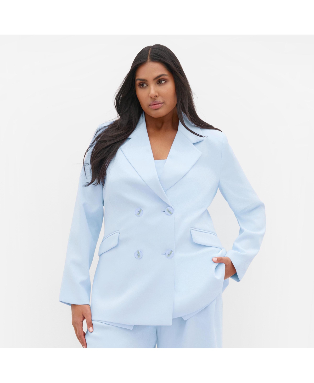 Click here for City Chic Womens Holly Blazer - Sky blue prices