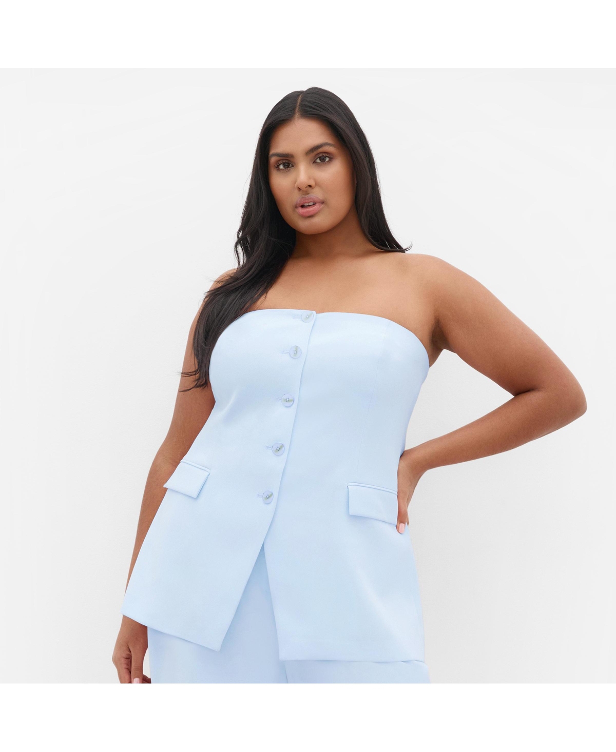 Click here for City Chic Womens Holly Bustier - Sky blue prices
