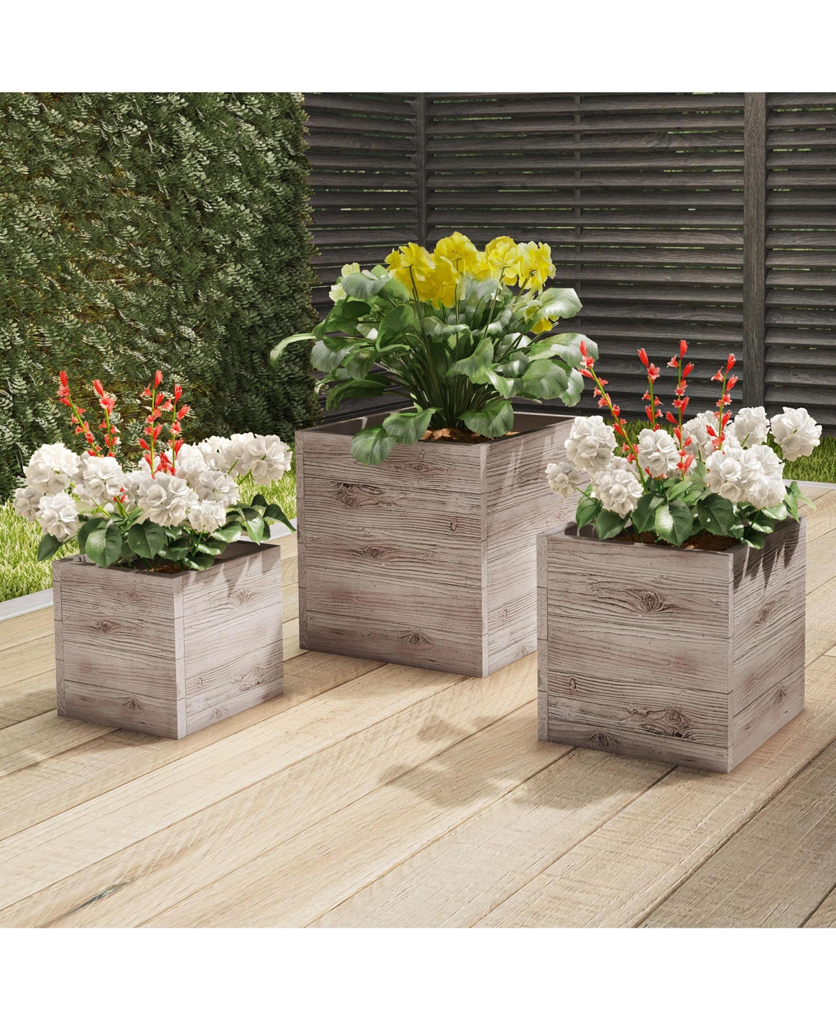 Click here for Pure Garden Fiber Clay Planters - 3-Piece Varying... prices