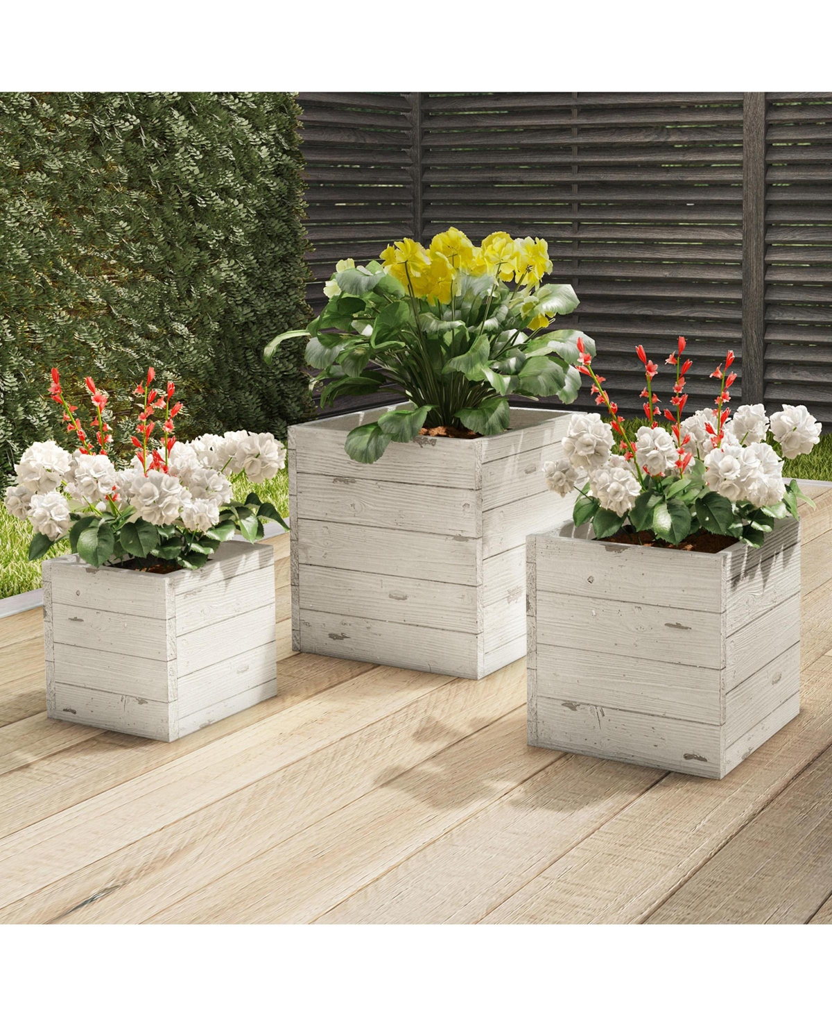 Click here for Pure Garden Fiber Clay Planters - 3-Piece Varying... prices