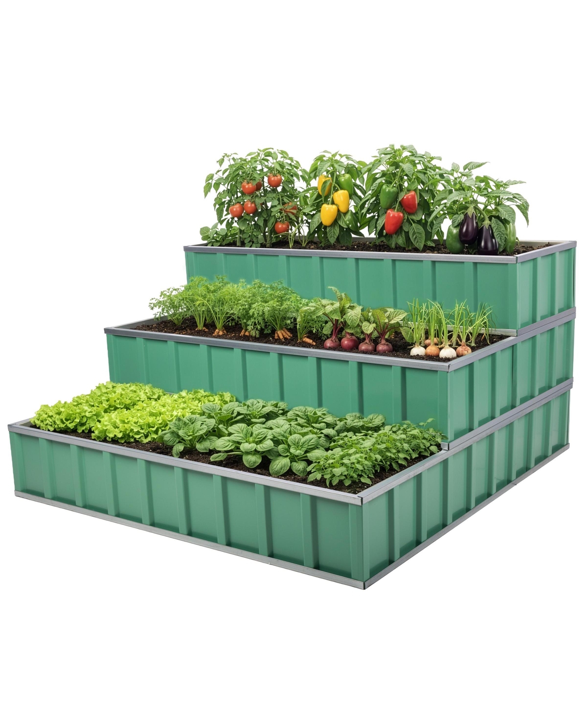 Click here for Pure Garden 3 Tier Metal Raised Garden Bed 45 x 45... prices
