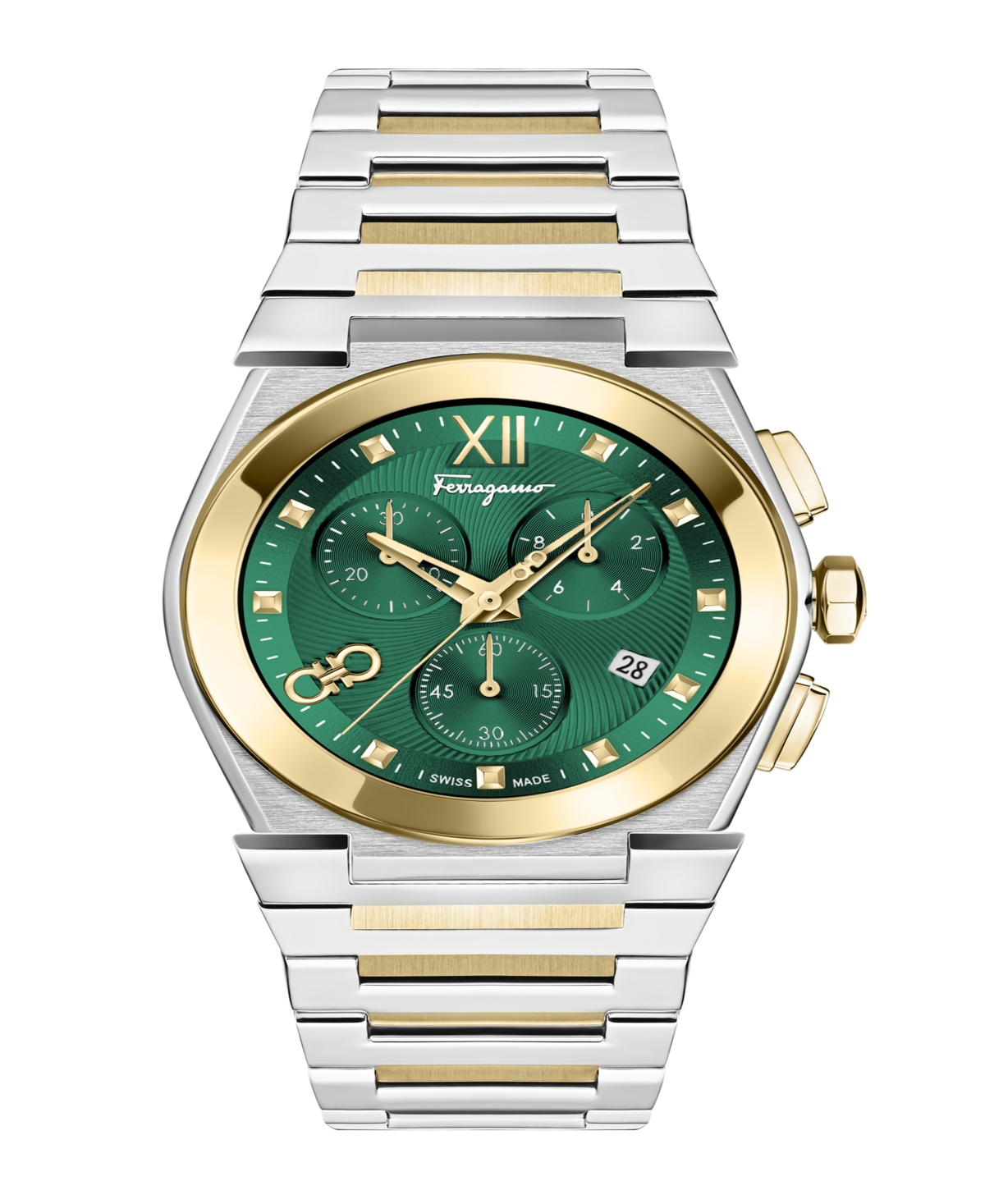 Click here for Ferragamo Mens Two-Tone Stainless Steel Bracelet W... prices