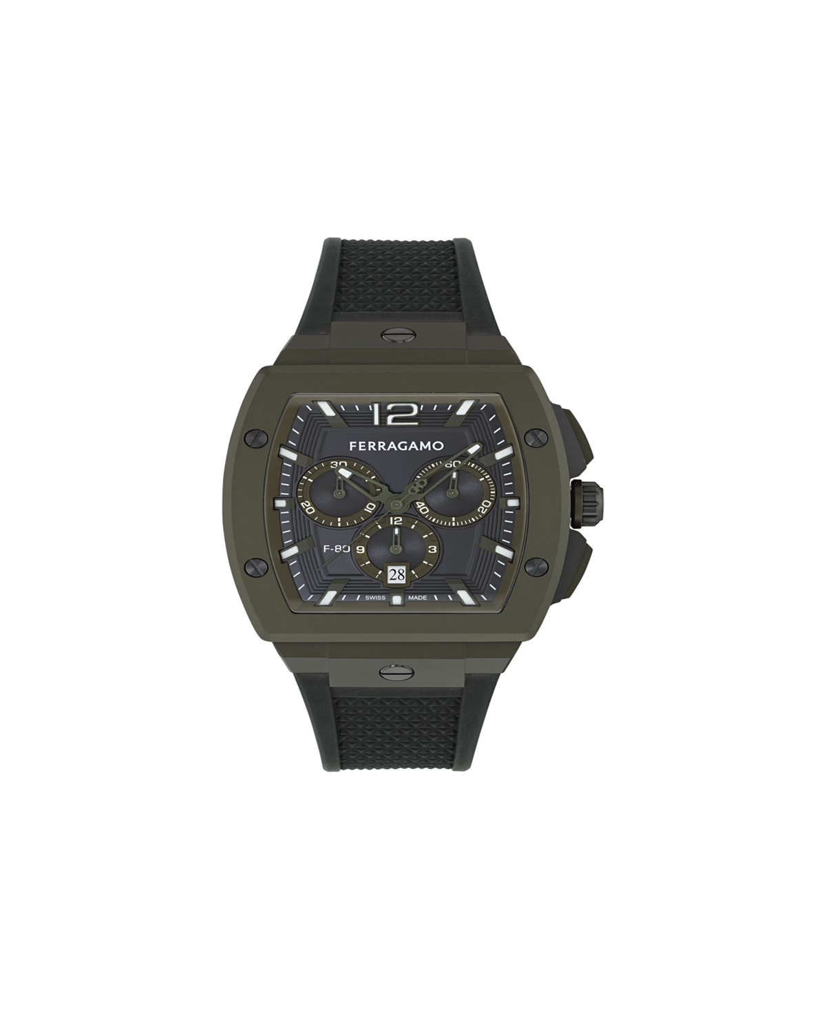 Ferragamo Mens Green Stainless Steel Bracelet Watch  42mm - Green