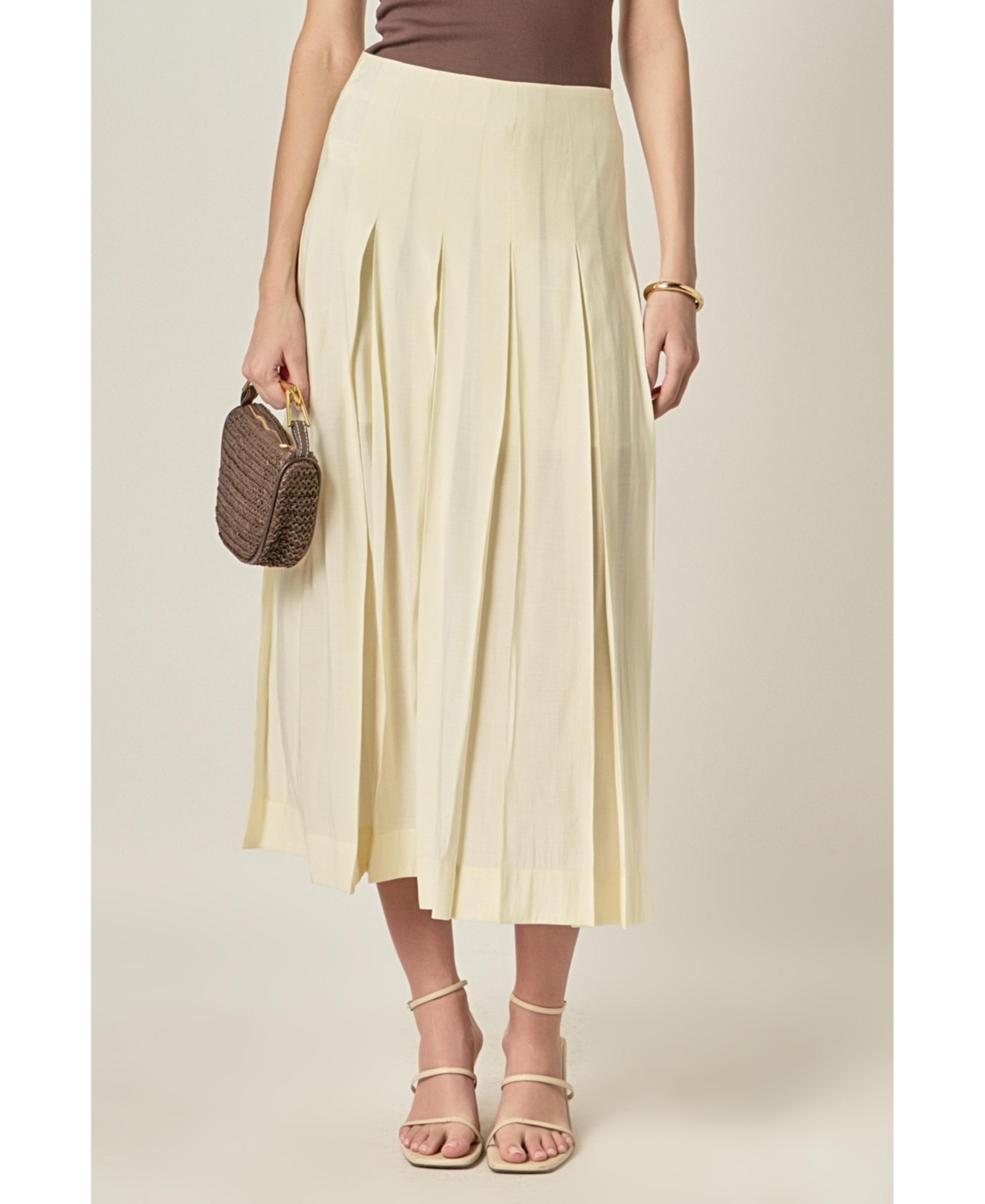 Click here for English Factory Womens Sheer Pleated Skirt - Cream prices
