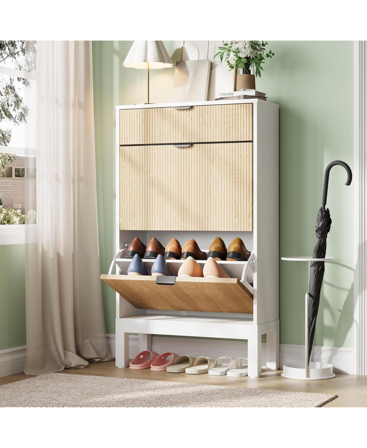 Click here for gaomon Slim Shoe Cabinet with 2 Flip Drawers and A... prices