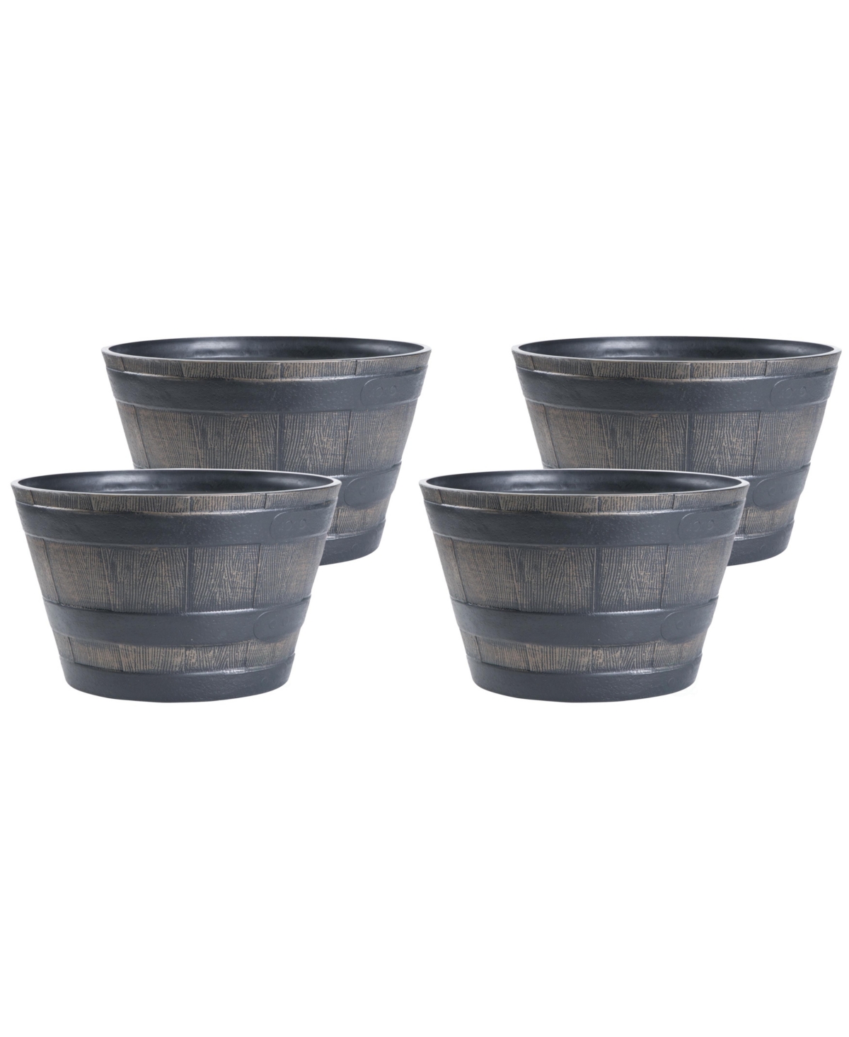 Click here for Gardenised Rustic Wood- Look Plastic Half Barrel F... prices