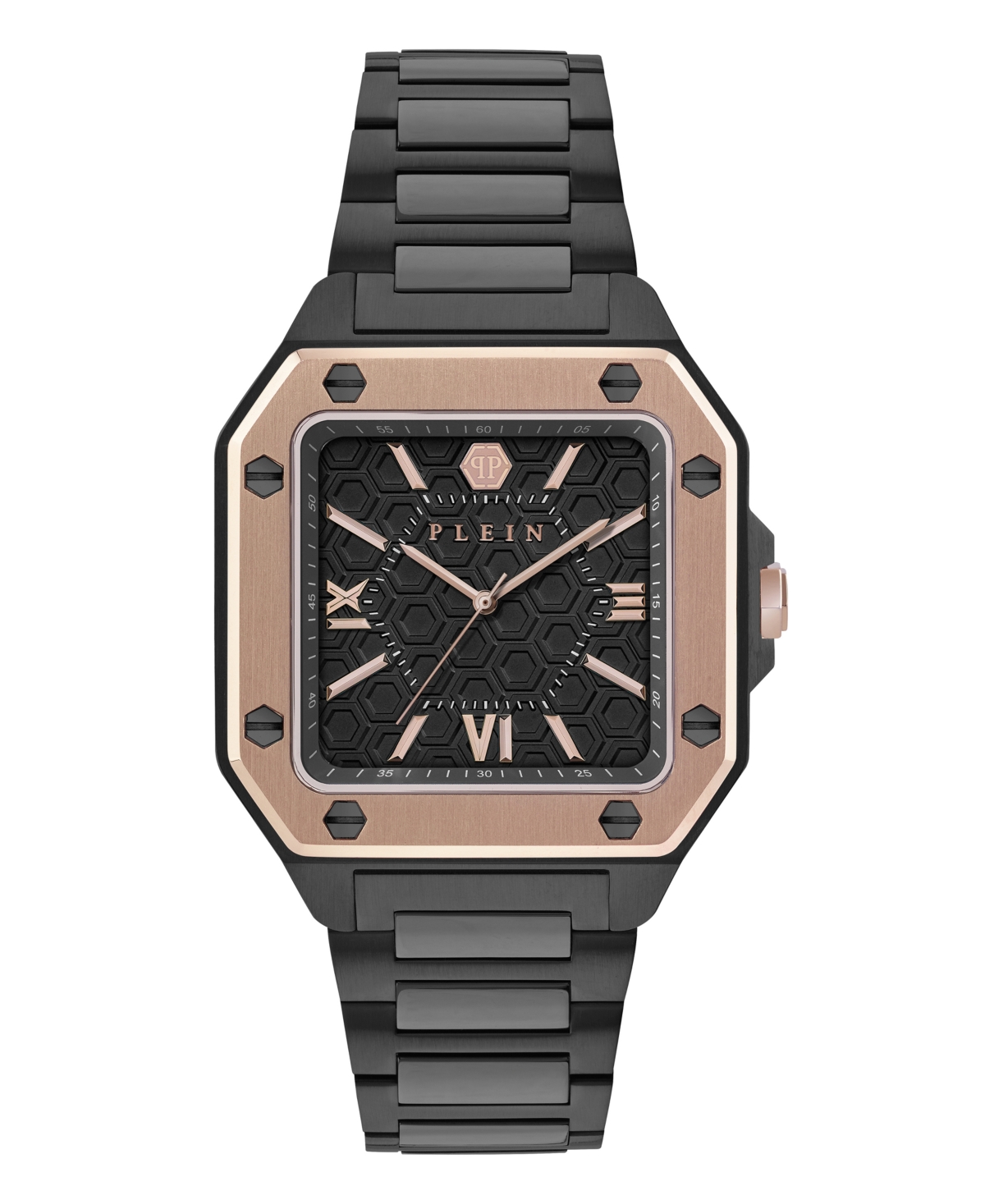 Click here for Philipp Plein Mens Plein Edge Ip Black Stainless S... prices