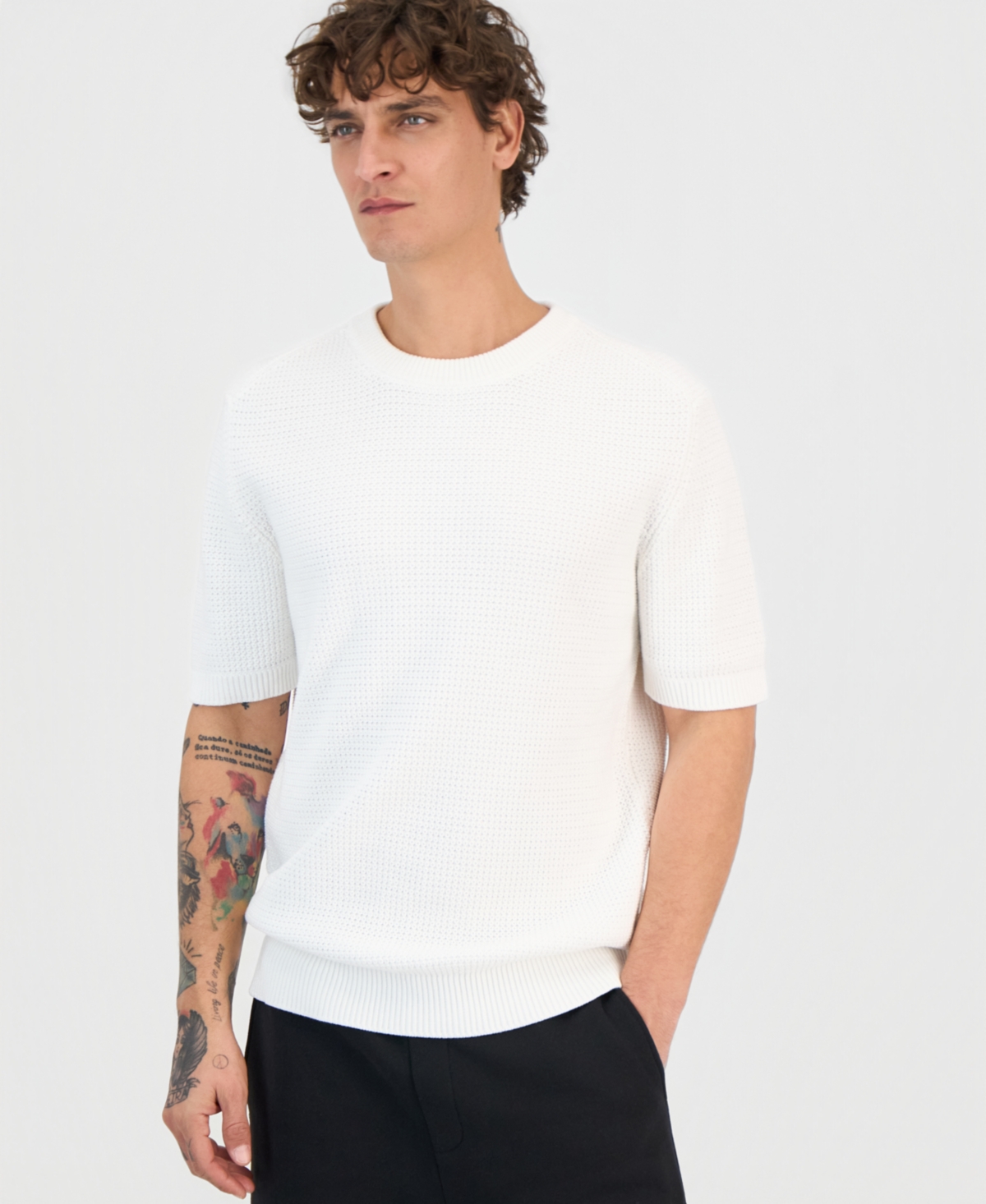 Click here for Hugo by Hugo Boss Mens Cotton Textured Short-Sleev... prices