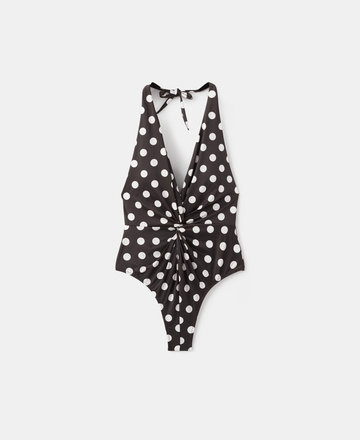 Click here for Mango Womens Halter Polka Dot Swimsuit - Brown prices