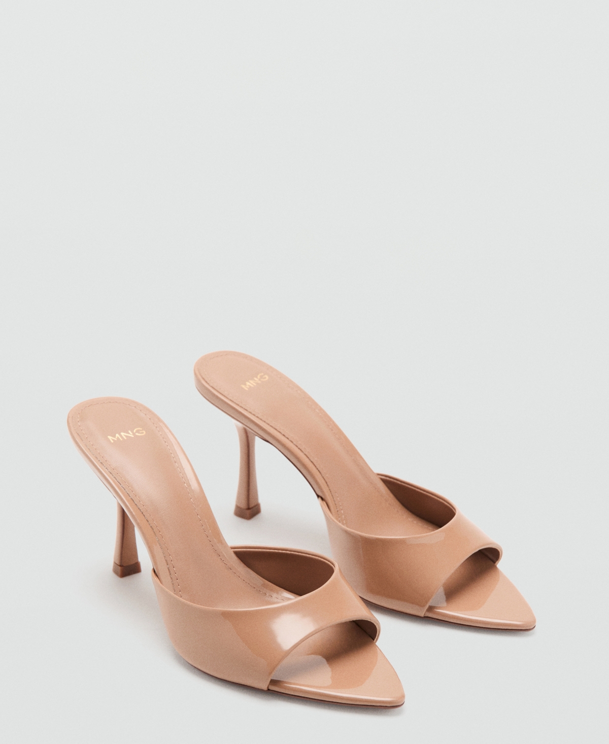 Click here for Mango Womens Pointed-Heel Sandals - Nude prices