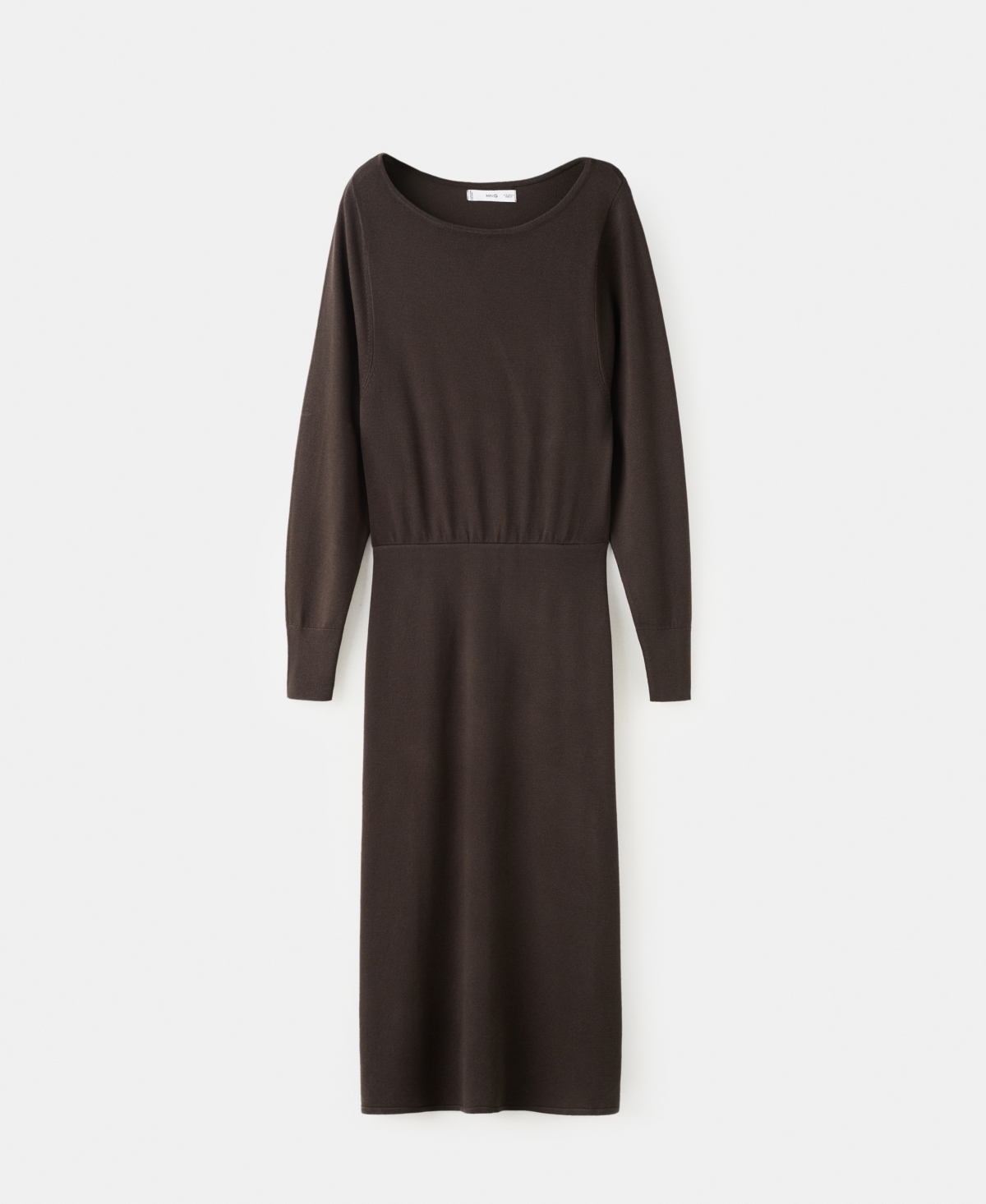 Click here for Mango Womens Fine-Knit Flared Dress - Chocolate prices