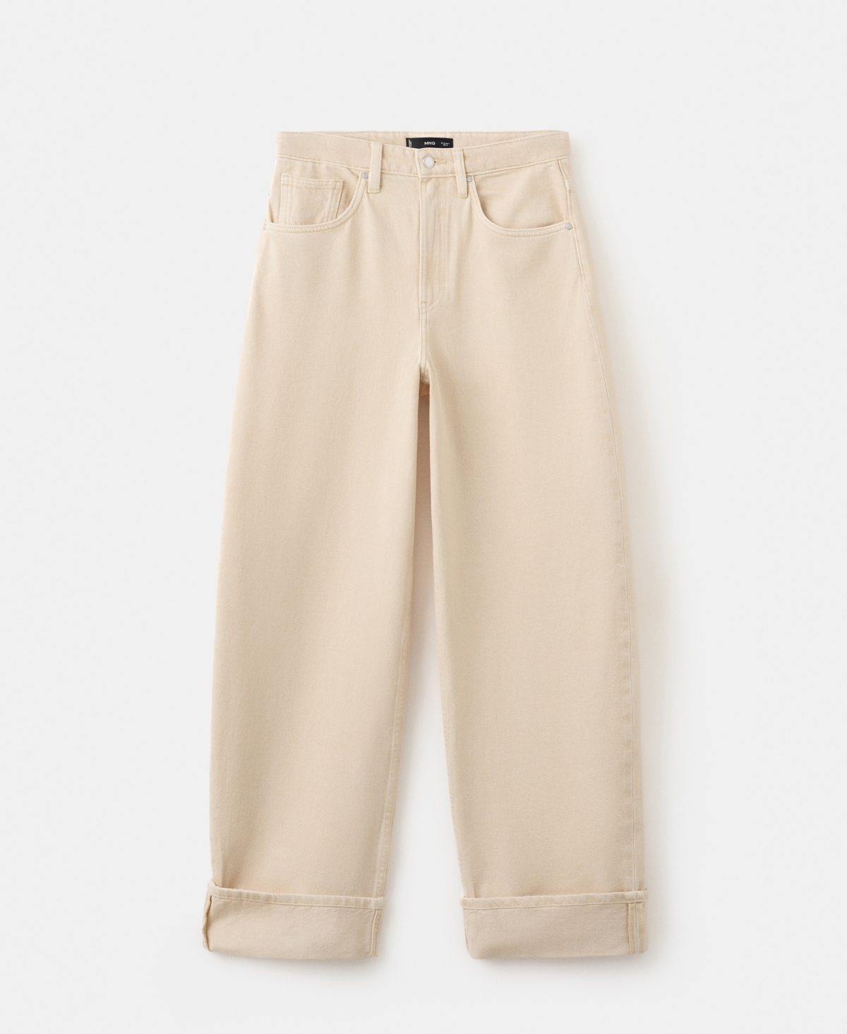 Click here for Mango Womens Cuffed Hem Balloon Jeans - Vanilla prices
