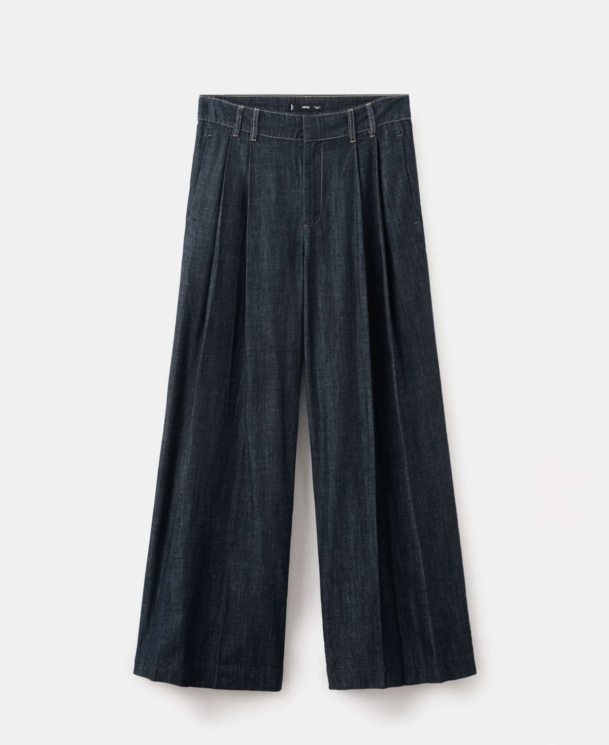 Click here for Mango Womens Wide Leg Denim Pants - Open Blue prices