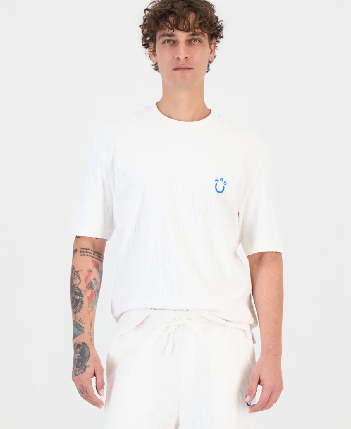Click here for Hugo Boss Mens Nagutee Cotton Embroidered-Logo T-S... prices