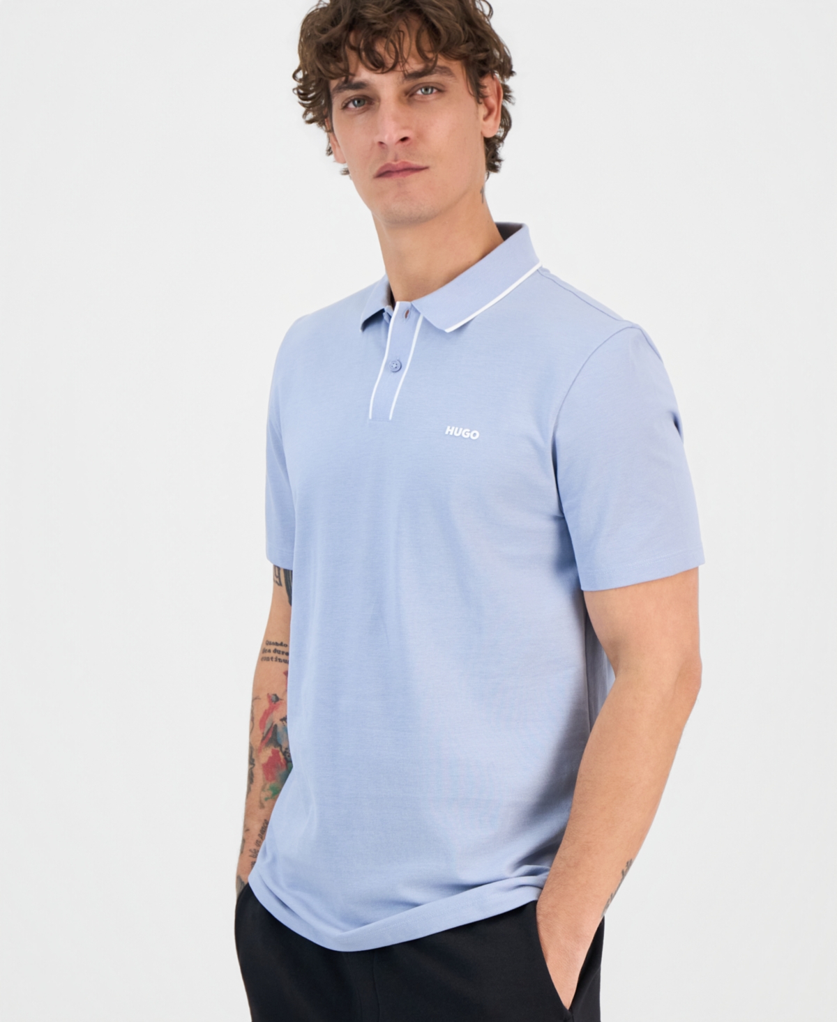 Click here for Hugo by Hugo Boss Mens Dalombi Button-Placket Polo... prices