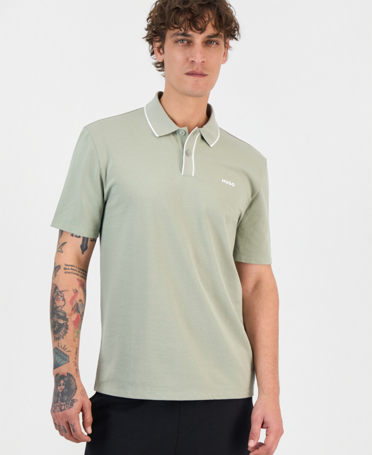 Click here for Hugo by Hugo Boss Mens Dalombi Button-Placket Polo... prices