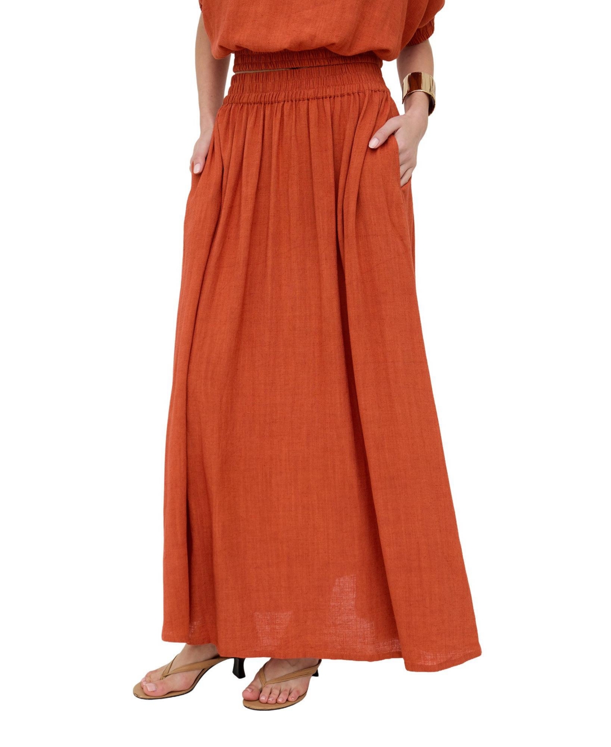 Click here for Raffya Womens Sesame Elasticated Waist Maxi Skirt... prices
