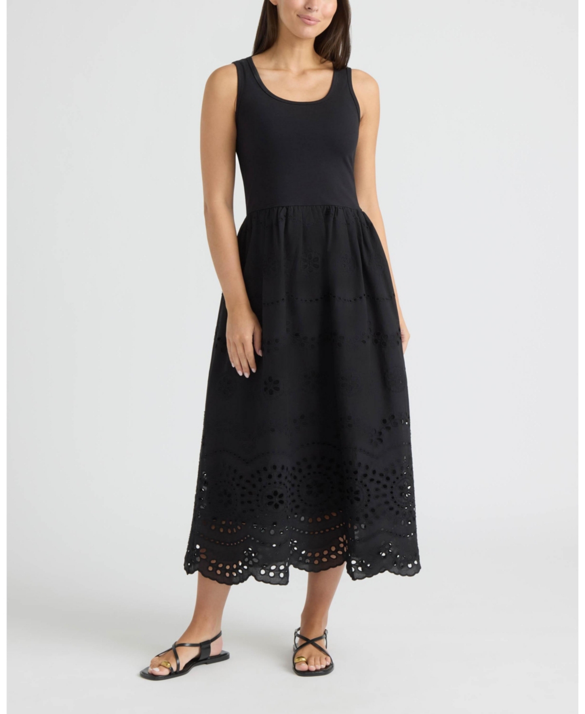 Click here for Ellen Tracy Womens Twofer Dress with Eyelet Skirt... prices
