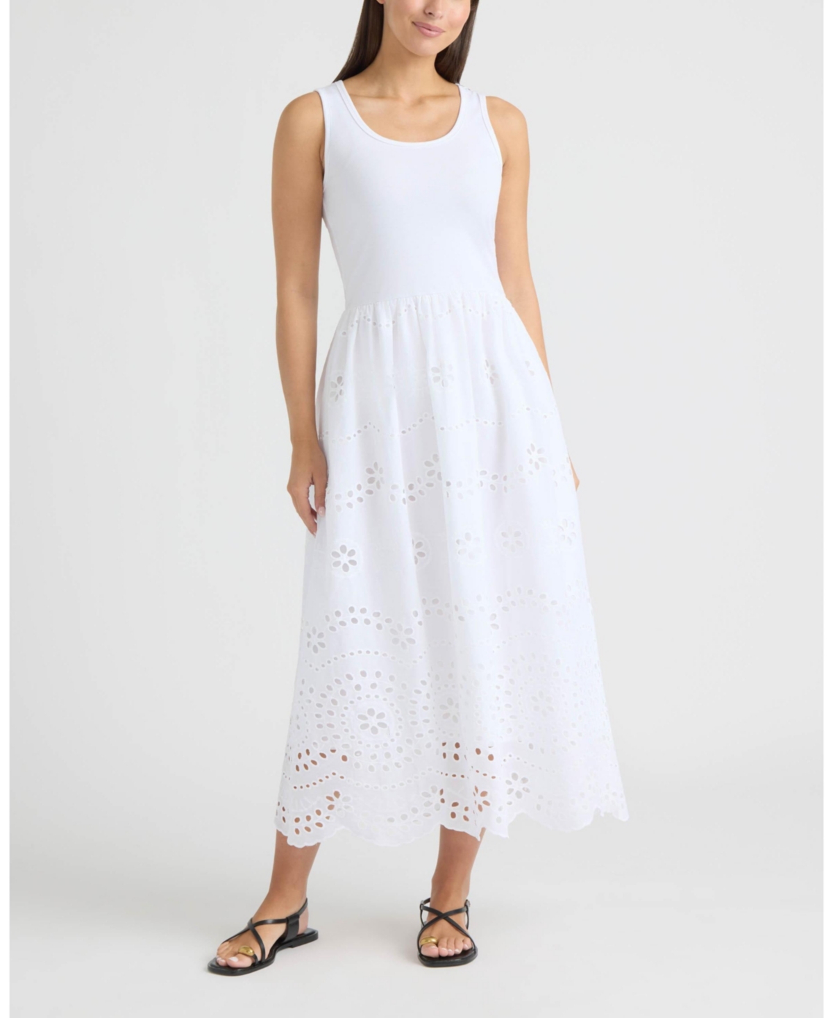 Click here for Ellen Tracy Womens Twofer Dress with Eyelet Skirt... prices