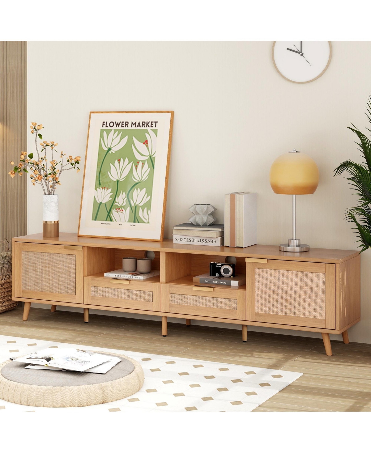 Click here for sumyeg Farmhouse Storage Cabinet With Rattan Tv St... prices