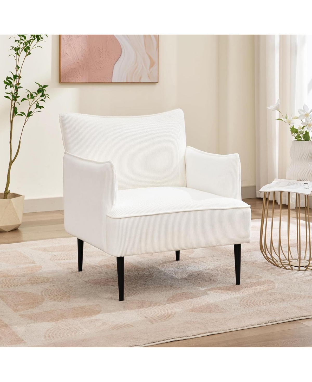 Click here for gaomon Modern Accent Chair - Mid-Century Linen Fab... prices