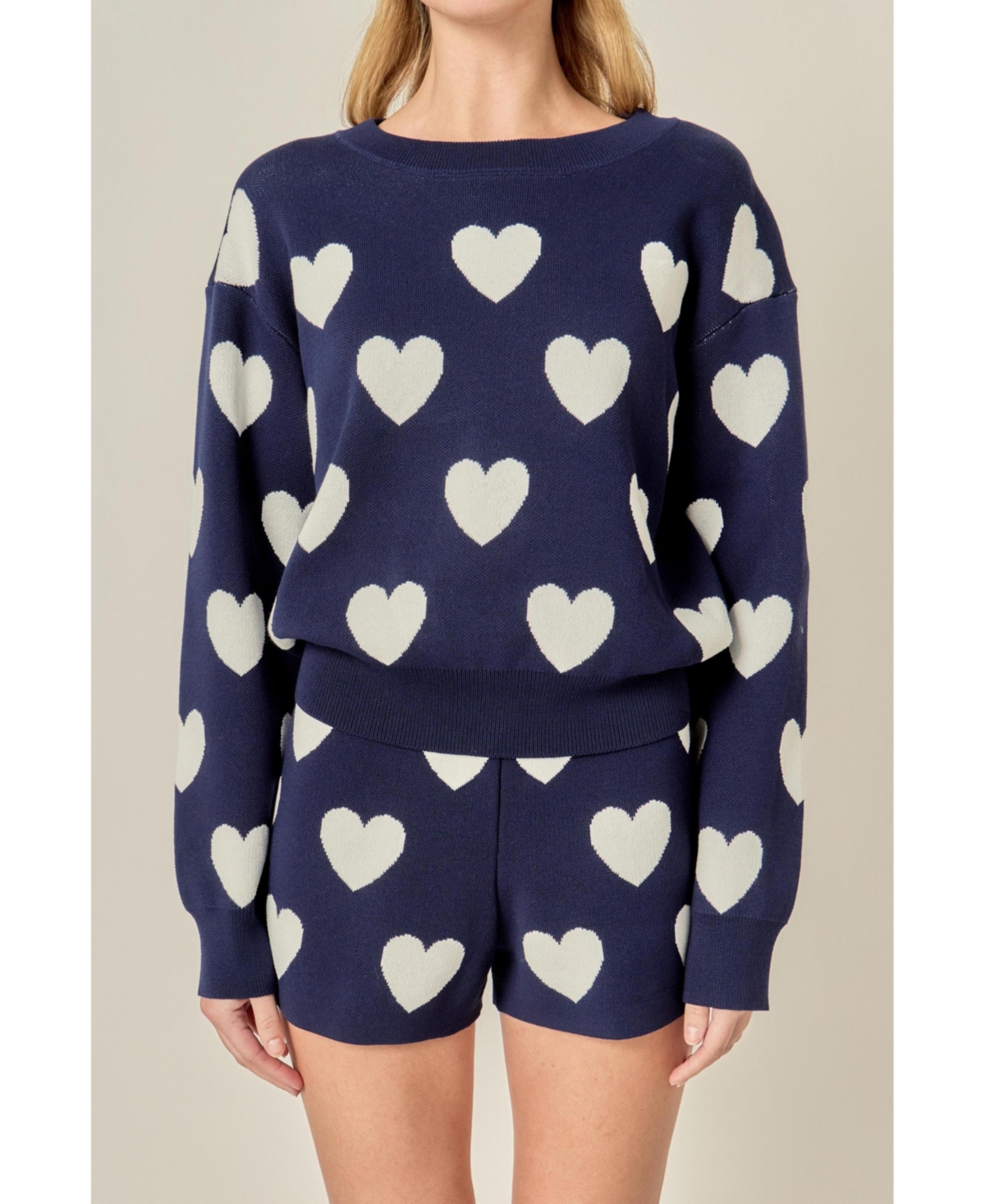 Click here for English Factory Womens Heart Patterned Crew Neck S... prices