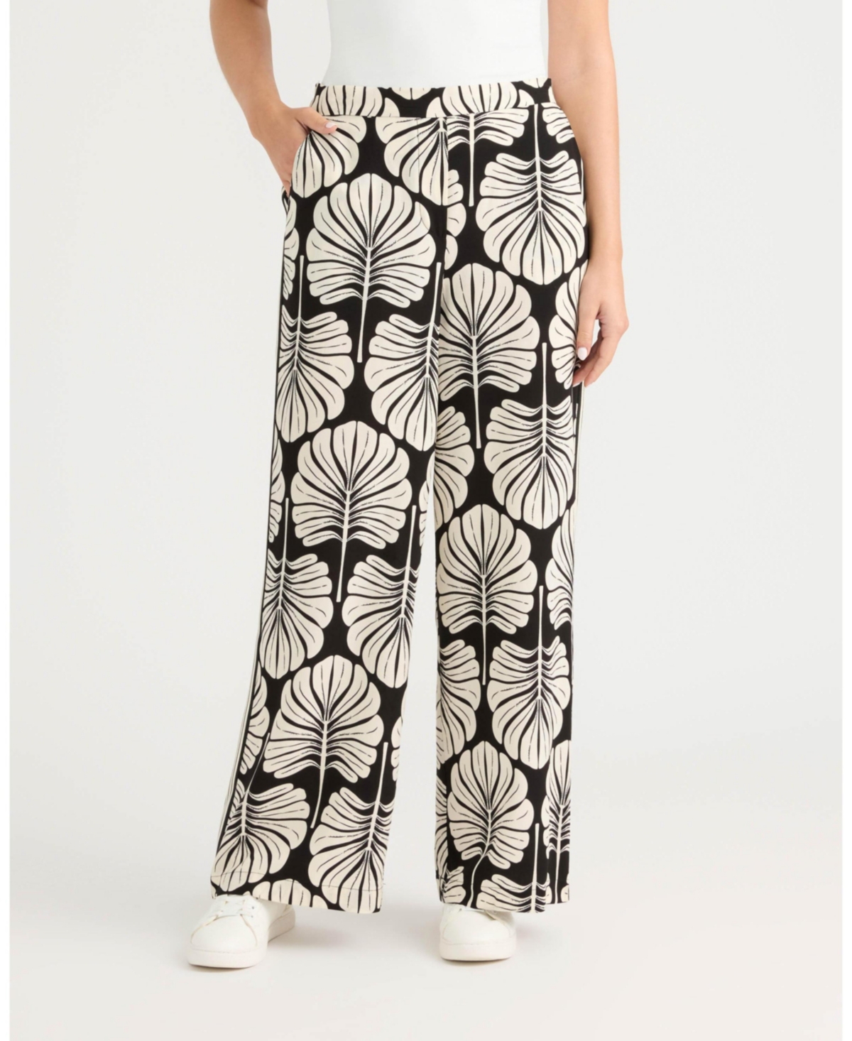 Click here for Ellen Tracy Womens Printed Side Stripe Wide Pant -... prices