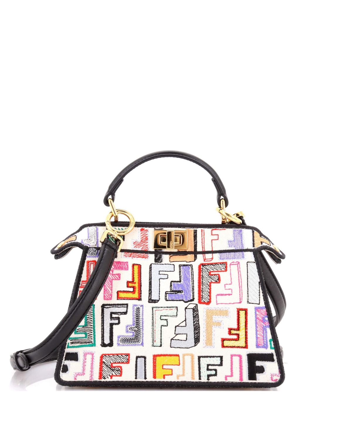 Click here for Pre-Owned Fendi Petite Peekaboo ISeeU Bag Embroide... prices