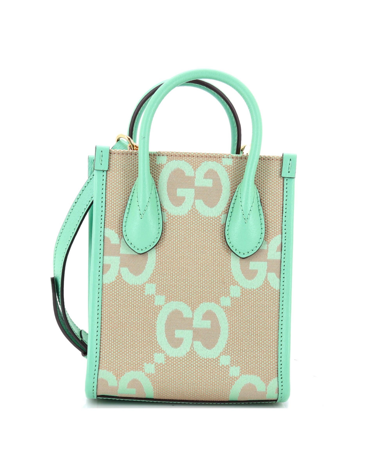 Click here for Pre-Owned Gucci Mini Vertical Tote Jumbo Gg Canvas... prices