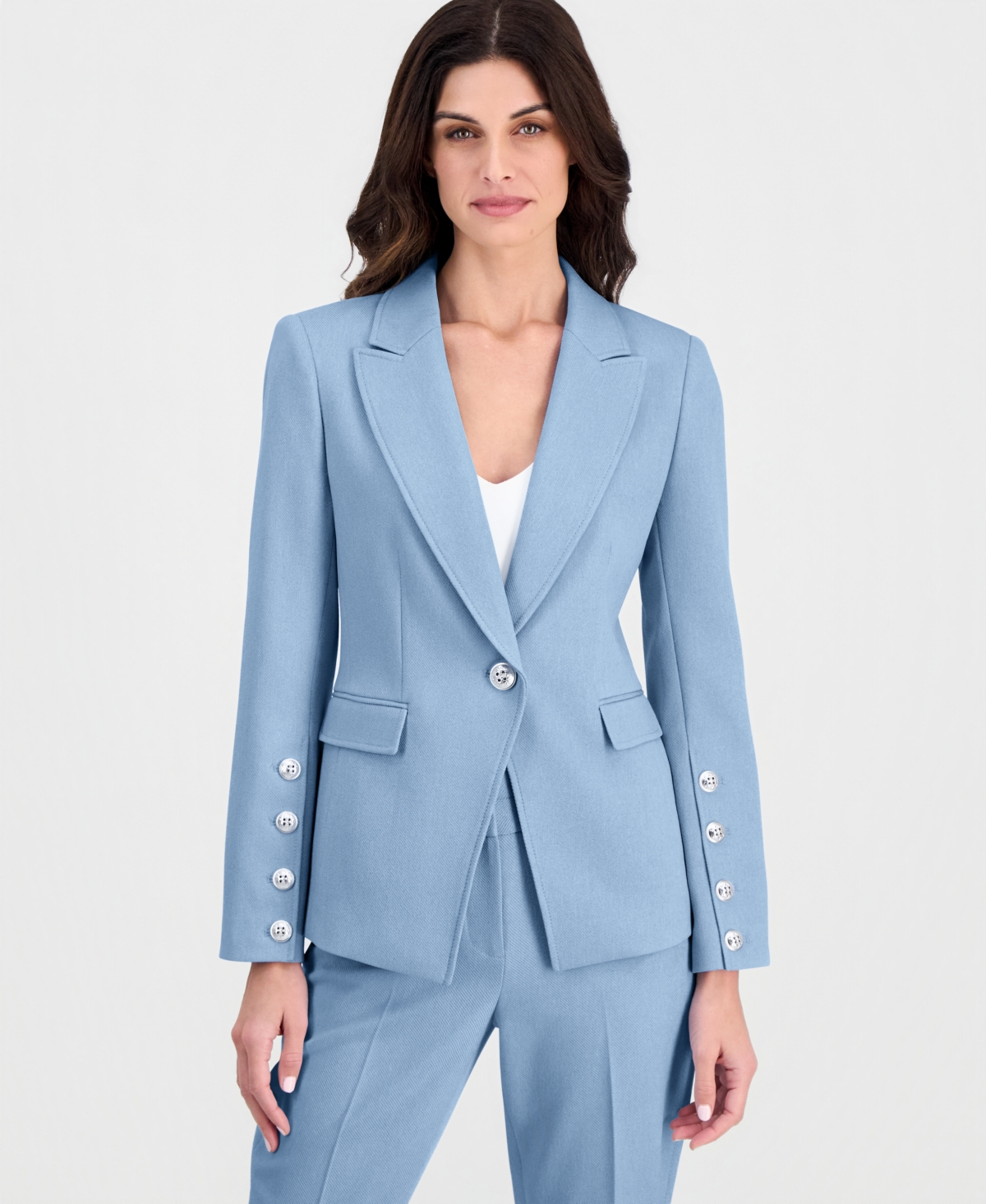 Click here for Tahari Asl Womens Peak Lapel One-Button Blazer - I... prices