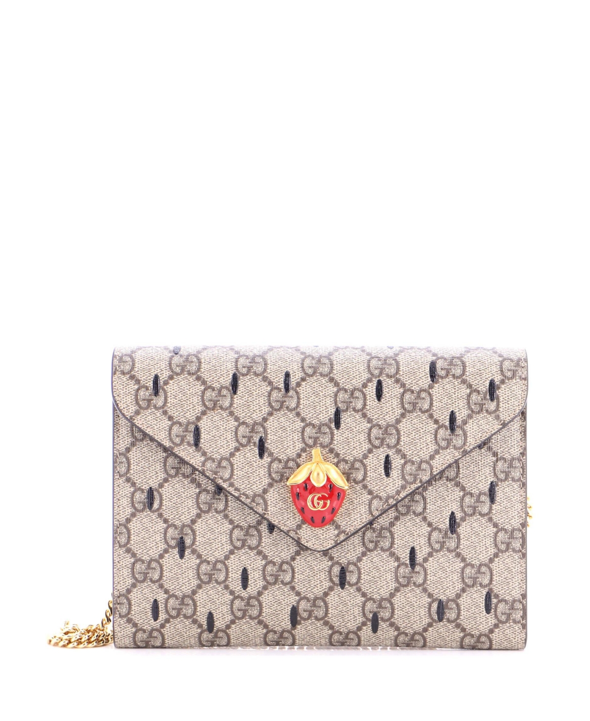 Click here for Pre-Owned Gucci Mini Strawberry Wallet on Chain Pr... prices