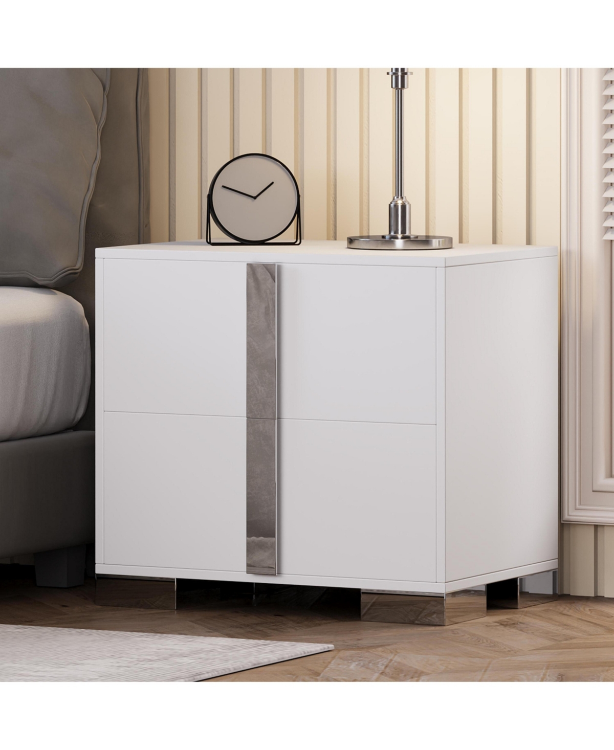 Click here for Flynama Elegant Modern Wooden Nightstand with Stor... prices