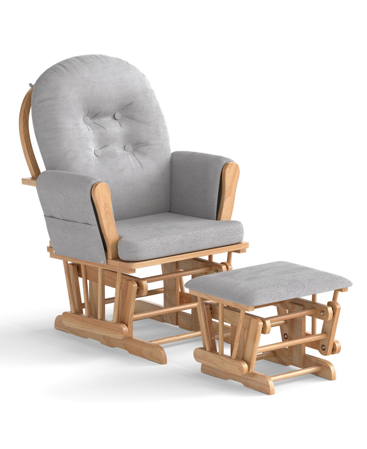 Click here for Sugift Wood Glider and Ottoman Set with Padded Arm... prices