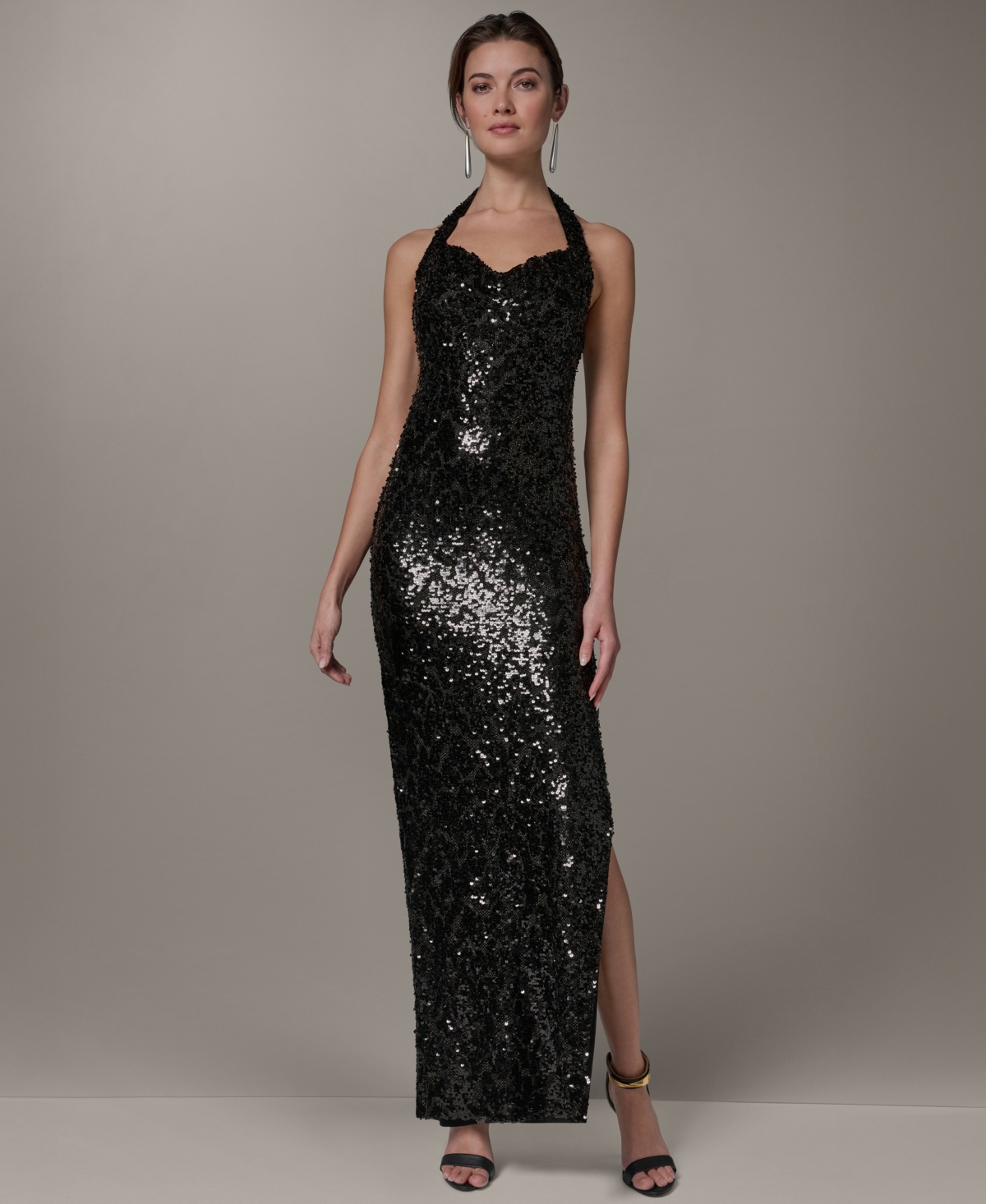Click here for Donna Karan New York Womens Sequin Halter Neck Bal... prices