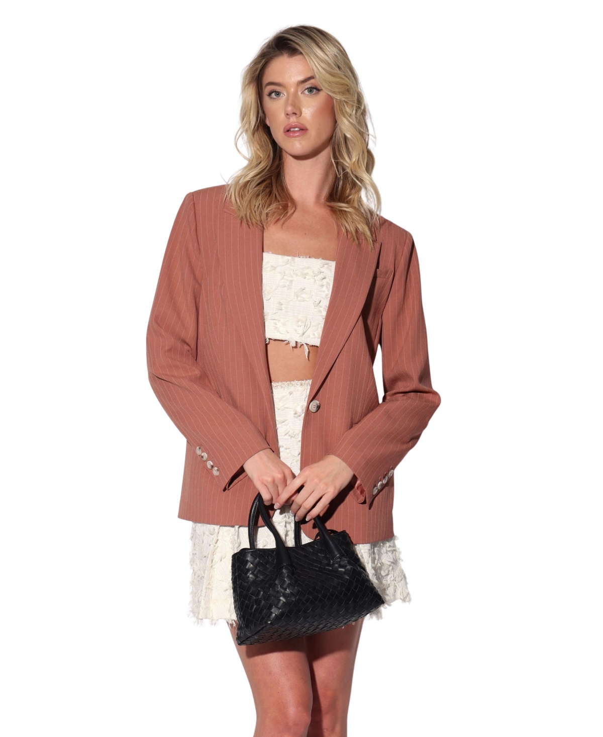 Click here for Walter Baker Womens Serena Clay Pinstripe Blazer -... prices