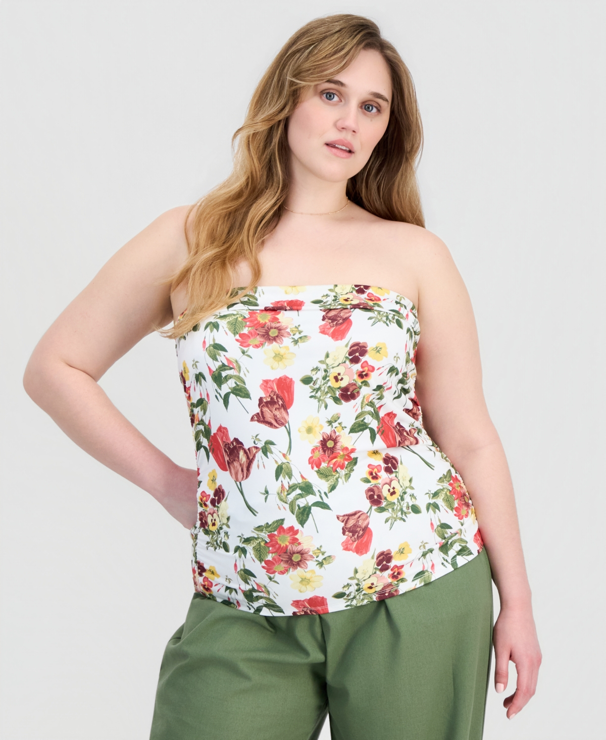 Click here for Full Circle Trends Trendy Plus Size Strapless Ruch... prices