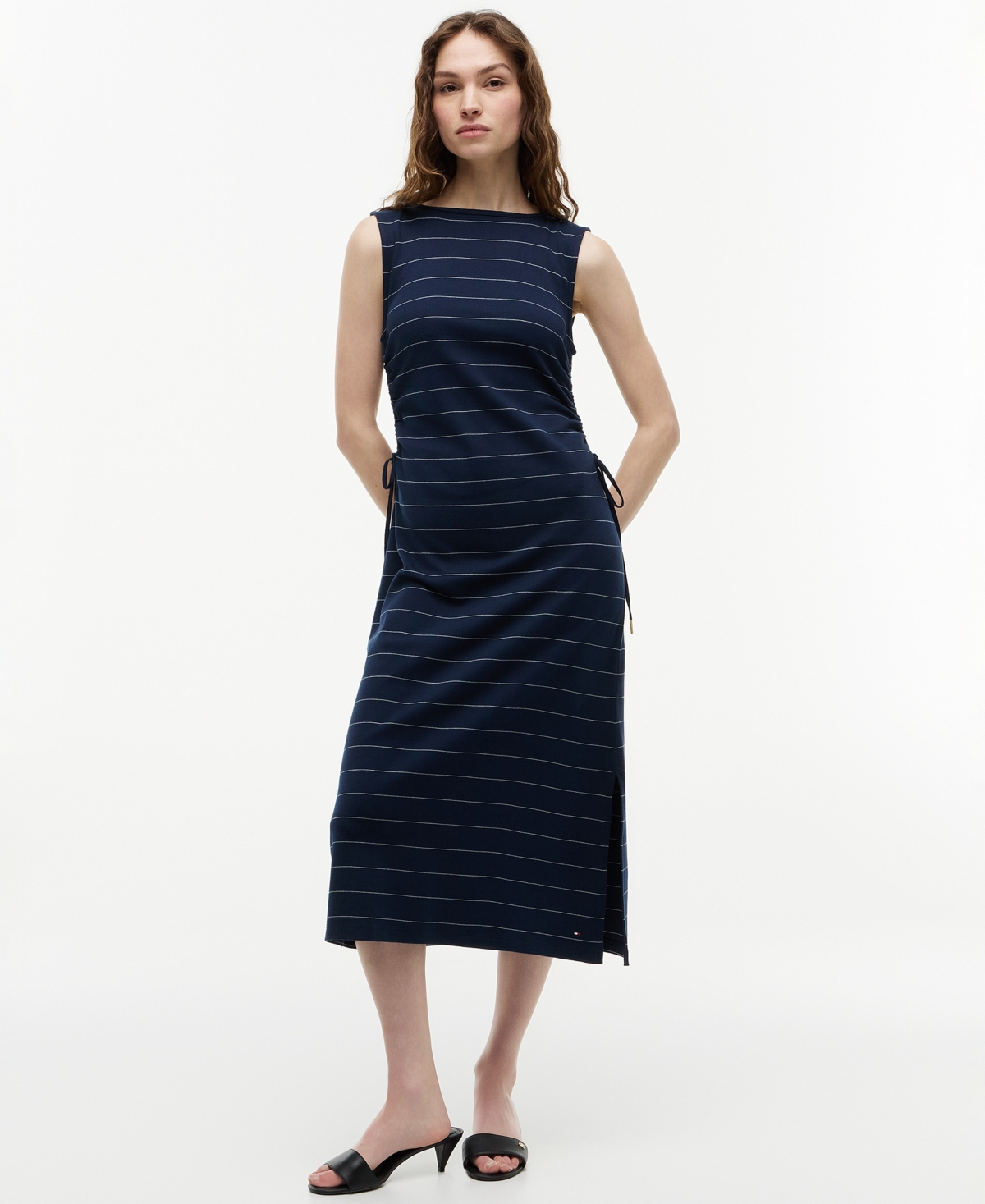 Click here for Tommy Hilfiger Womens Tie-Detail Boat Neck Midi Dr... prices