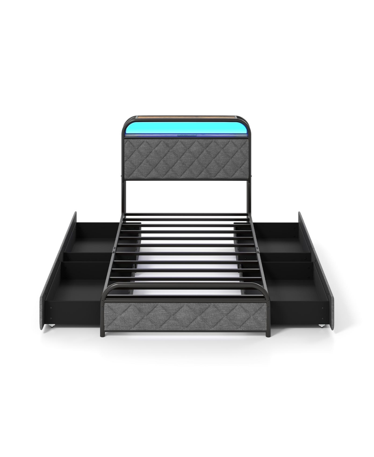 Click here for Sugift Platform Bed Frame with Led Lights and Char... prices