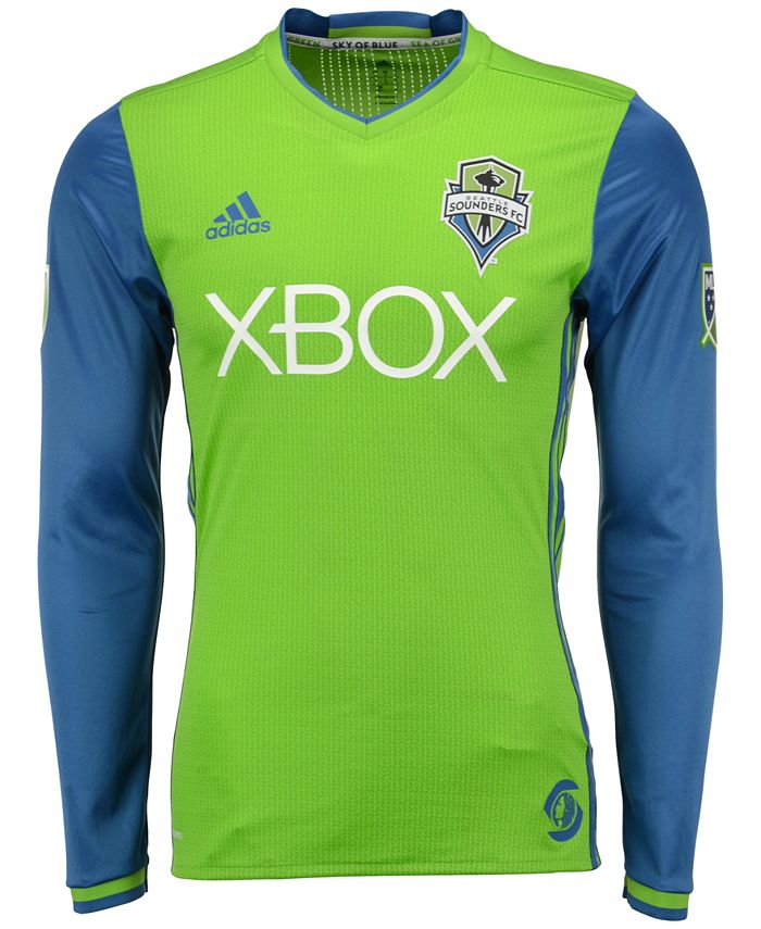 adidas Men's Seattle Sounders FC Long Sleeve Primary Authentic Jersey ...
