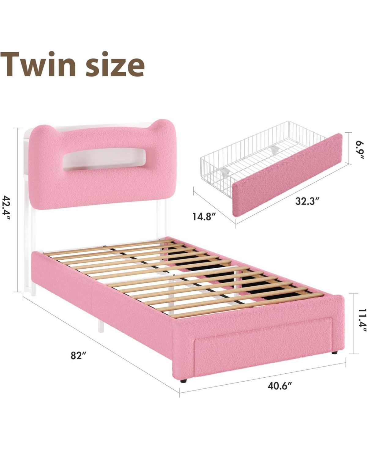 Click here for gaomon Led Bed Frame with 2 Tier Storage Headboard... prices