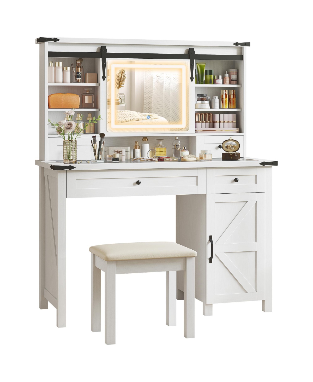 Click here for Homcom Vanity Desk Set  Makeup Vanity Table with M... prices