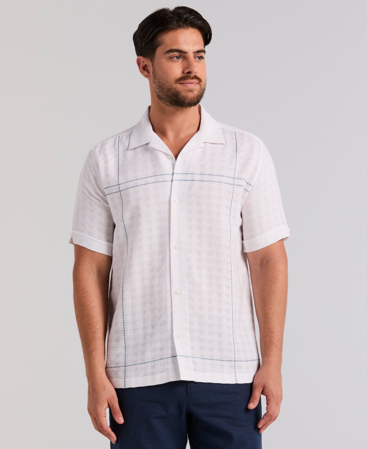 Click here for Cubavera Mens Cotton Blend Embroidered Shirt - Bri... prices