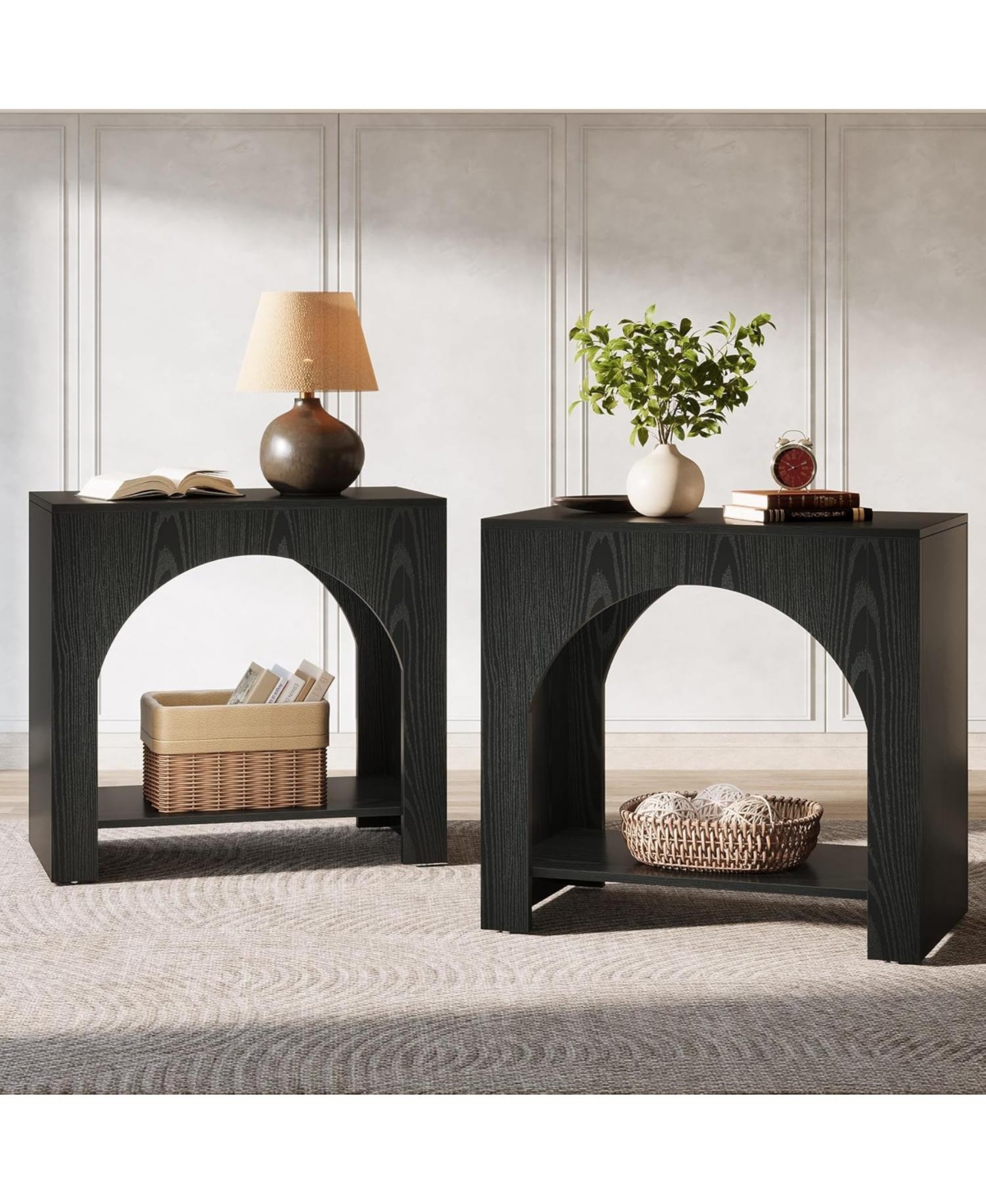 Click here for Tribesigns Side Table Set of 2  with Wooden Base... prices