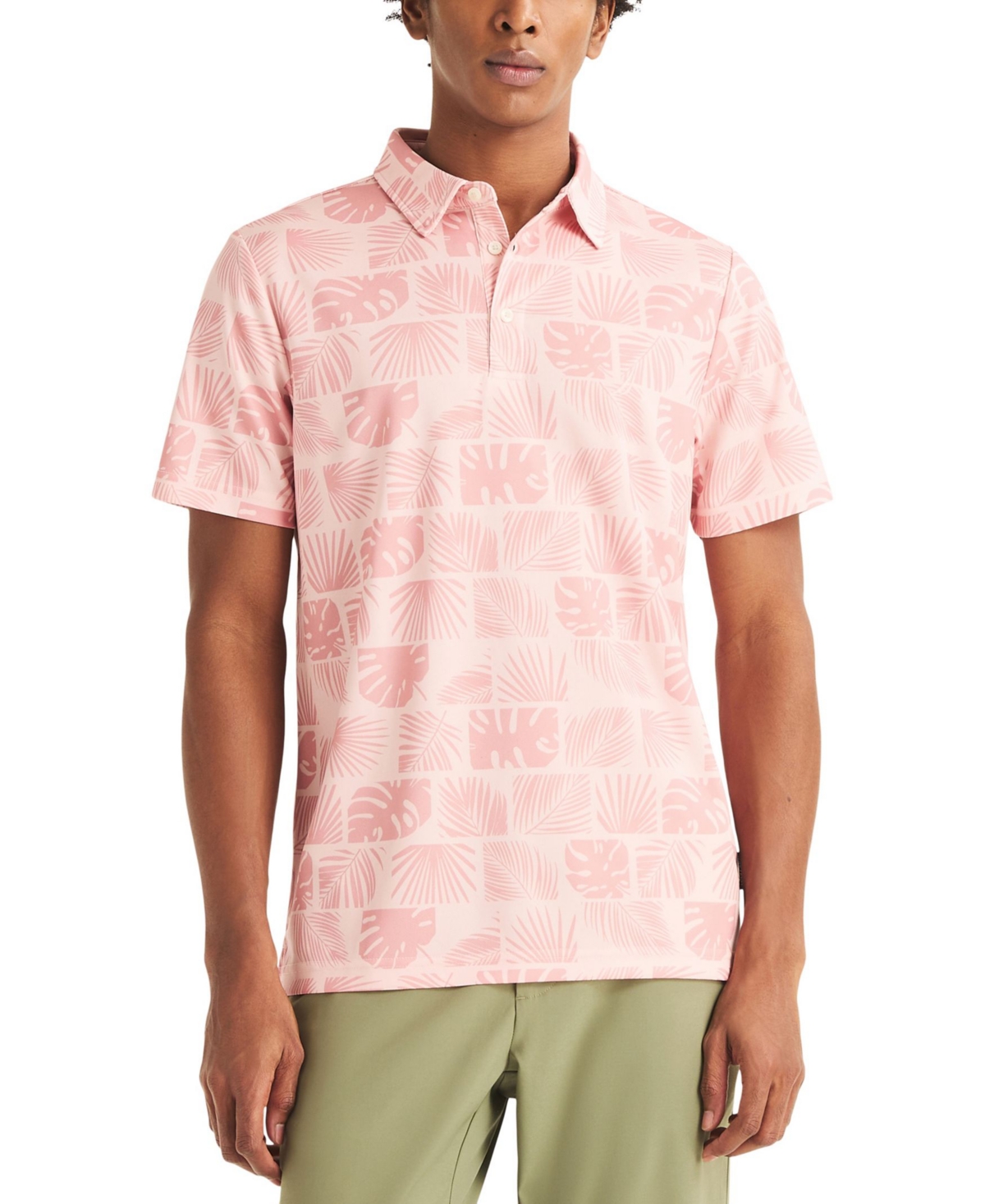 Click here for Nautica Mens Print Golf Polo Shirt - Conch prices