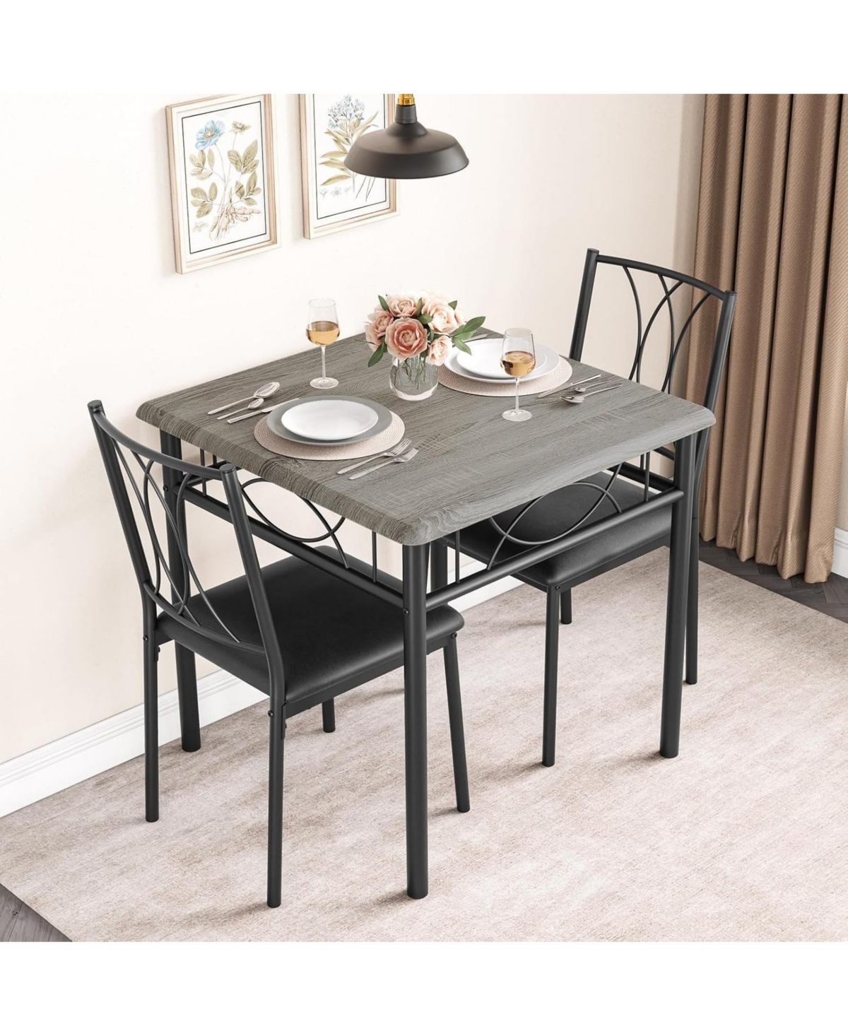 Click here for gaomon 3-Piece Dining Table Set for 2  Kitchen Tab... prices