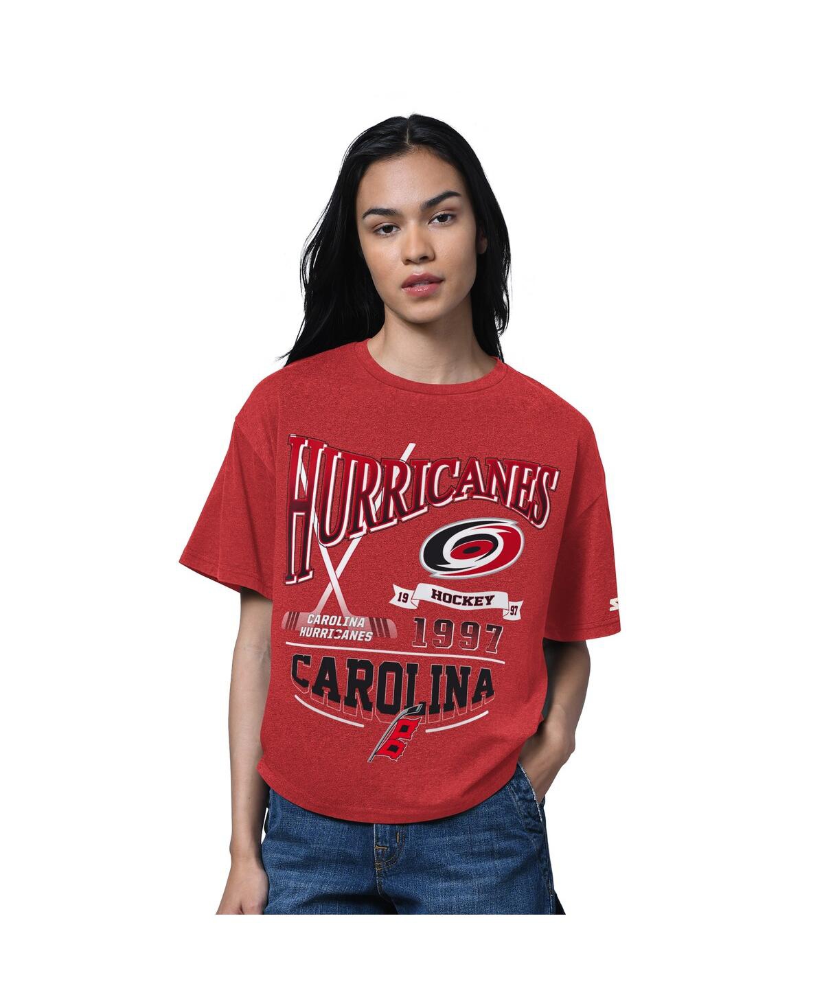 Click here for Starter Womens Heather Red Carolina Hurricanes Ove... prices